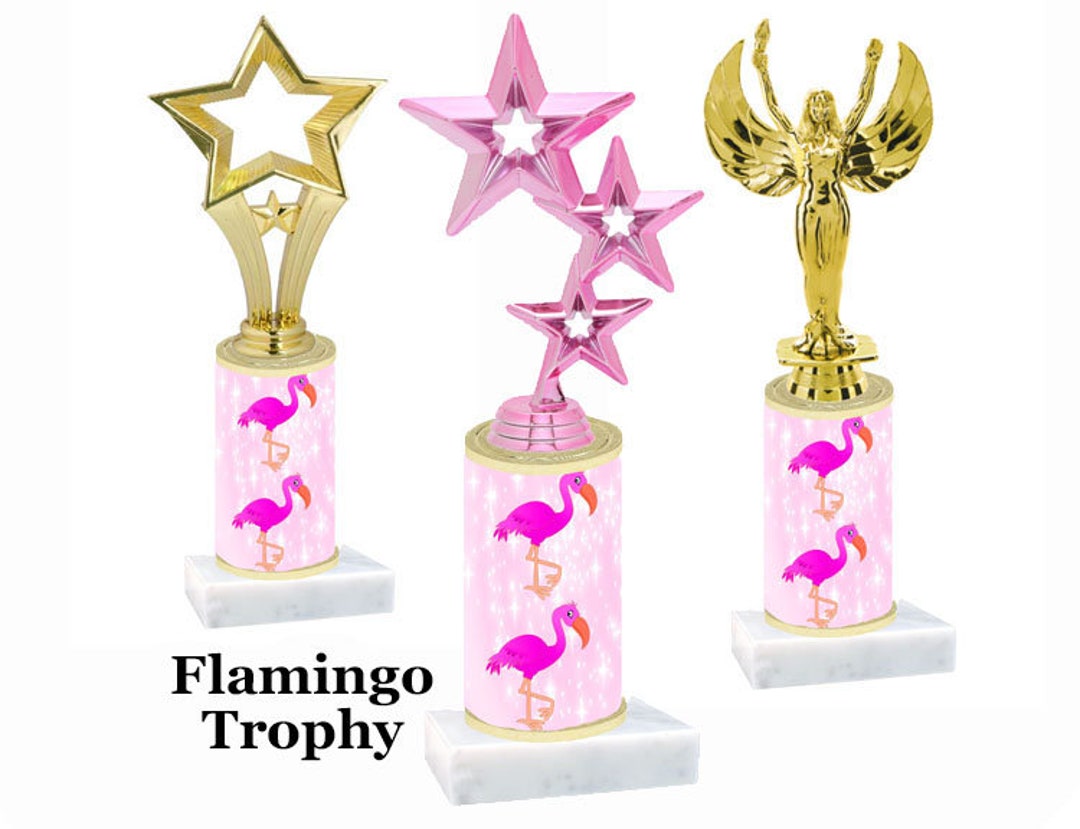 Flamingo Theme Trophy With Choice of Figure. Numerous Trophy Heights ...