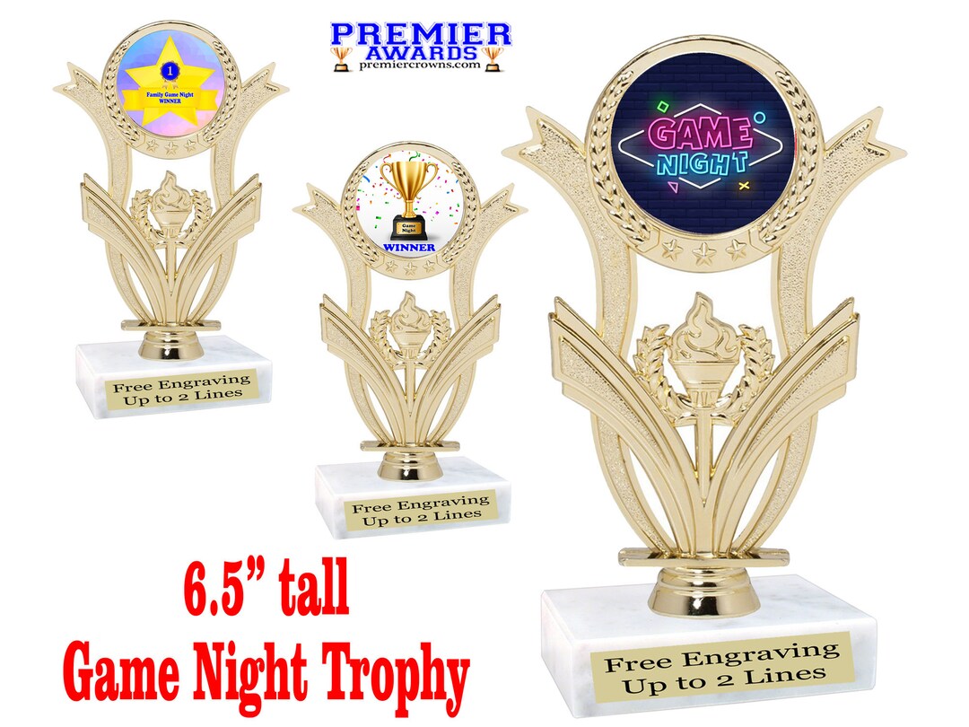 Game Night Trophy. 6" Tall With Choice of 7 Designs. Great Trophy for ...