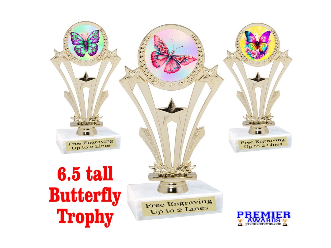 Butterfly Theme Trophy. Choice of Artwork. Great for Your Spring and ...