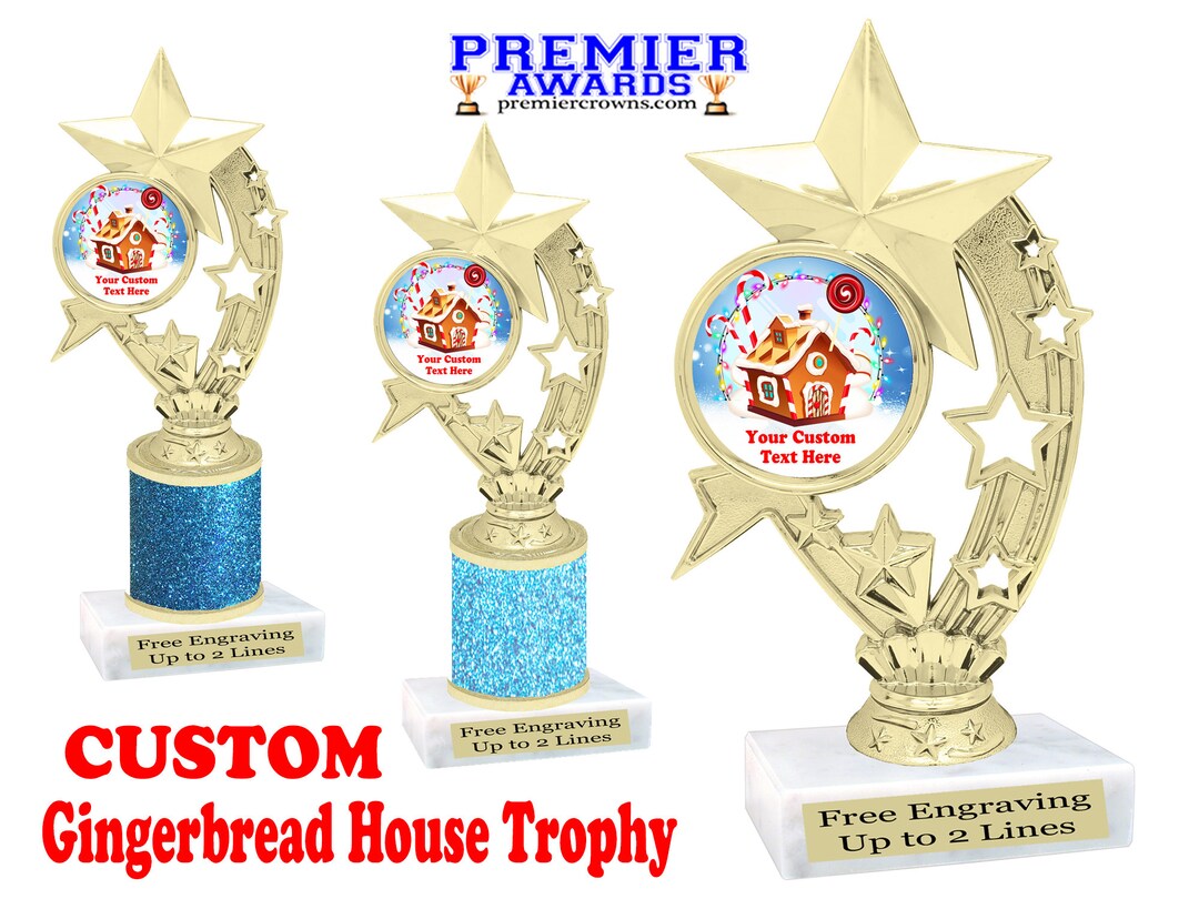 Custom Gingerbread House Trophy. Great Trophy for Your Holiday Events ...