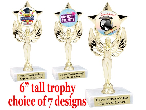 Graduation Theme Trophy. 6 Tall With Choice of 7 | Etsy