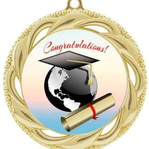 Graduation Theme Medal. Choice of 7 Designs. Includes Free Neck Ribbon ...