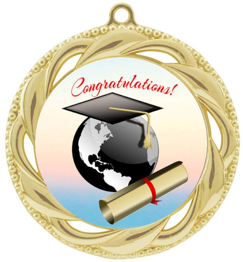 Graduation Theme Medal. Choice of 7 Designs. Includes Free Neck Ribbon ...