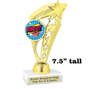 BINGO! Trophy 7.5" Tall With Choice of 9 Designs. Great Trophy for Your ...