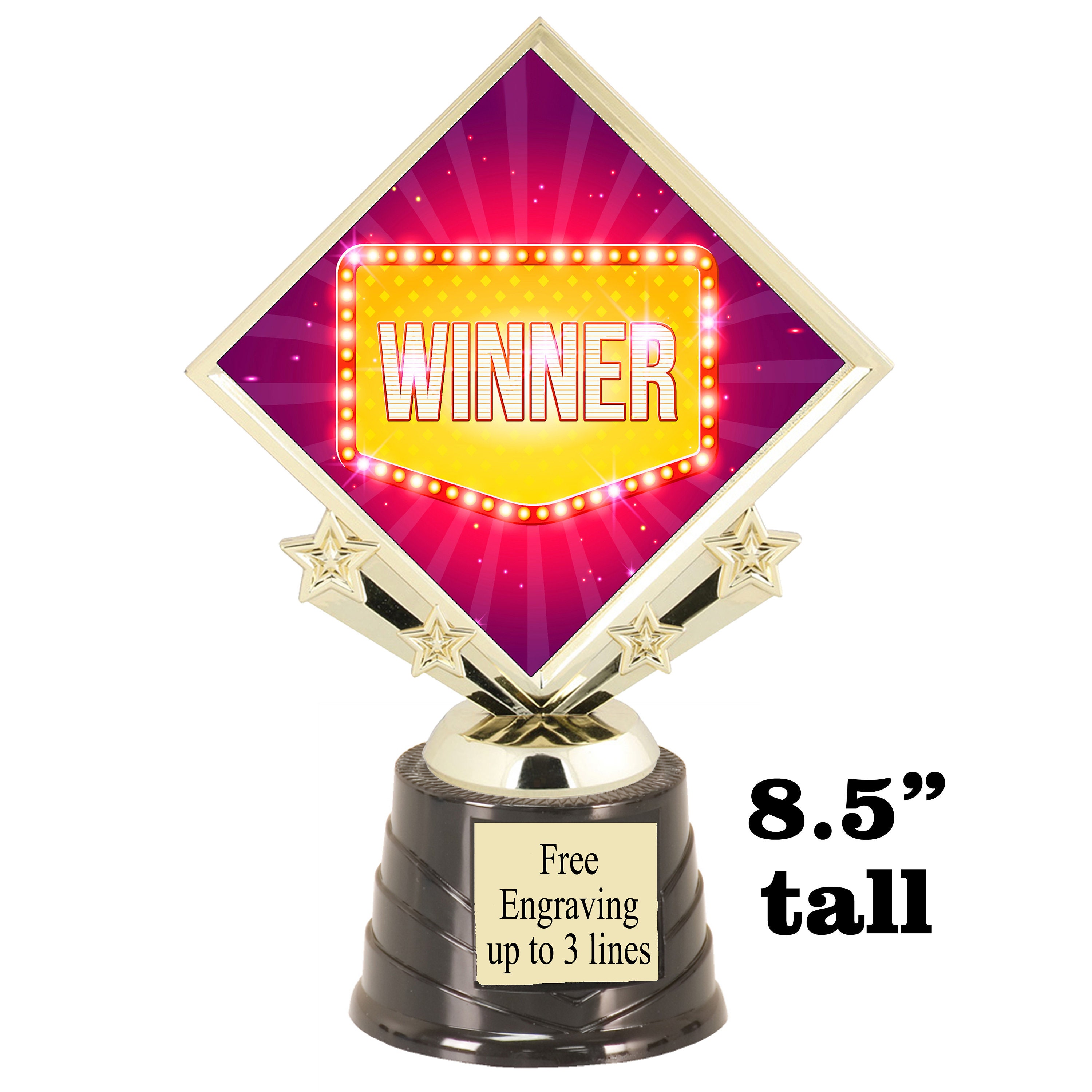 Trivia Trophy 8.5" Tall With Choice of 9 Designs. Great Trophy for Your ...