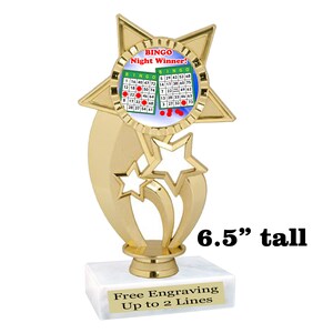 BINGO! Trophy 6.5" Tall With Choice of 9 Designs. Great Trophy for Your ...