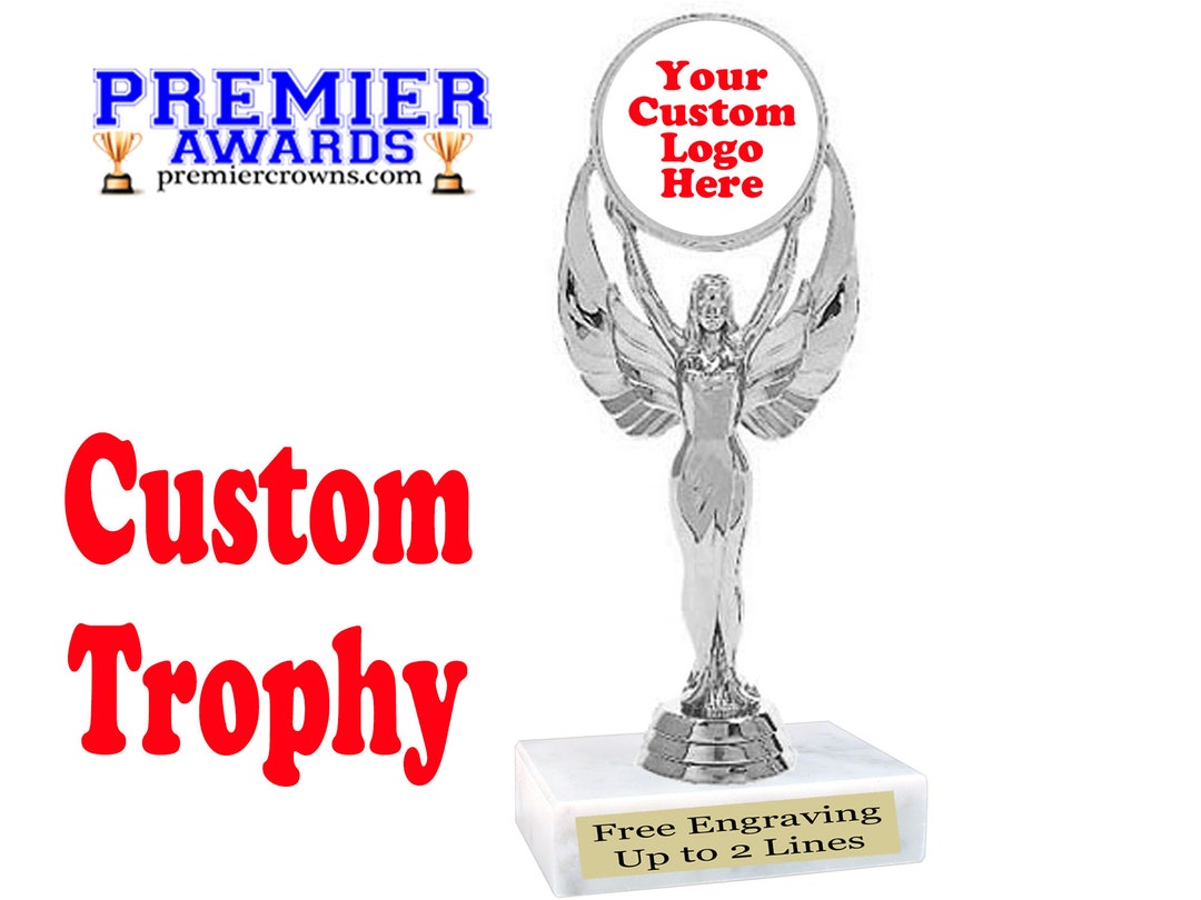 Custom Trophy. 6" Tall Trophy With Your Custom Logo or Artwork - Etsy