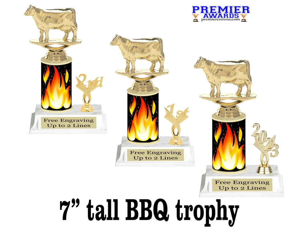 BBQ Cook off Trophy. 7" Tall With Choice of Column Color. Great Trophy ...