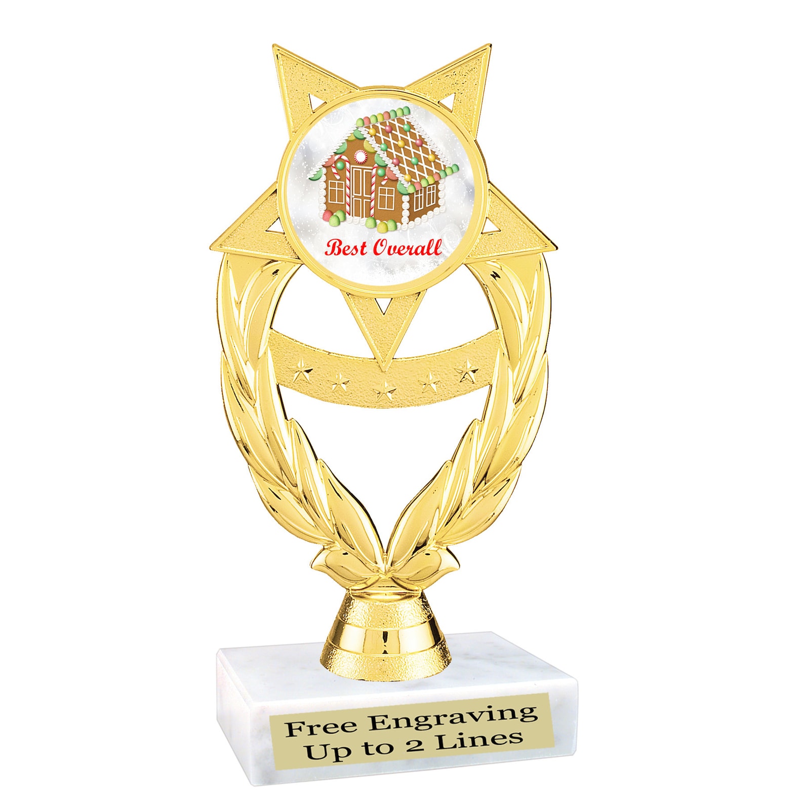 Gingerbread House Decorating. 6 Tall Trophy With Choice | Etsy