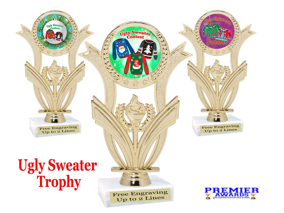 Ugly Sweater Themed Trophy. Great Trophy for Your Holiday Events and ...