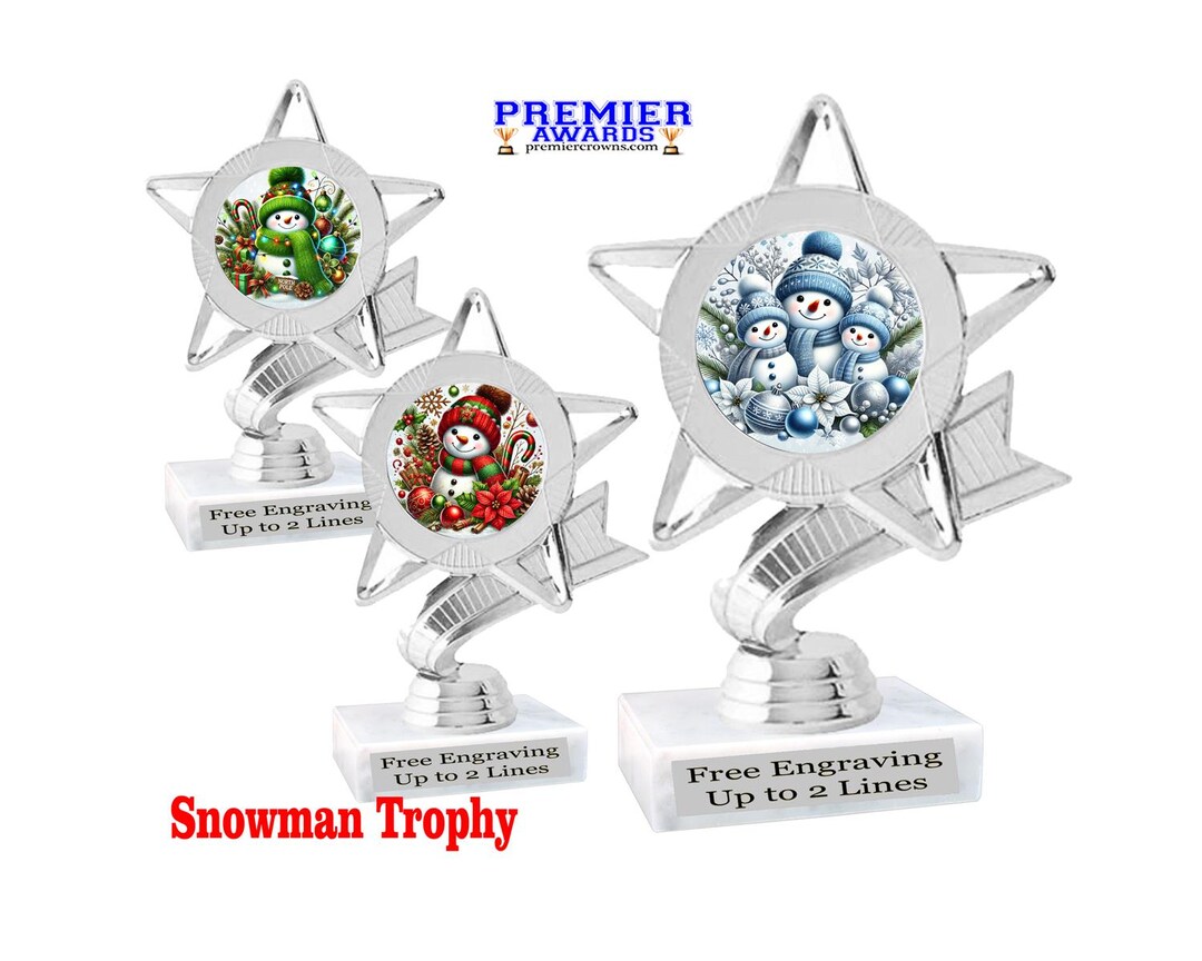 Christmas - Winter Theme Trophy. Choice of Snowman Artwork. Great for ...