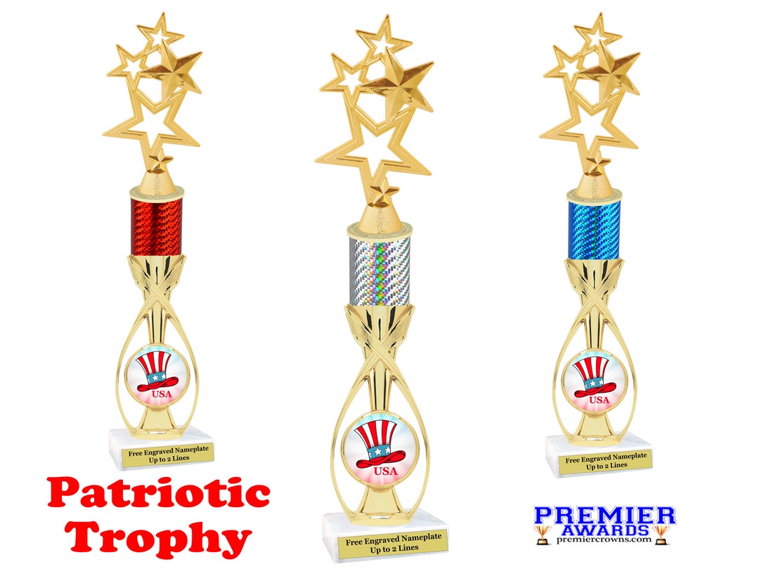 Patriotic - 4th of July Trophy. 14" Tall. Show off Your Patriotic ...