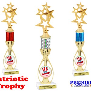 Patriotic - 4th of July Trophy. 14" Tall. Show off Your Patriotic ...