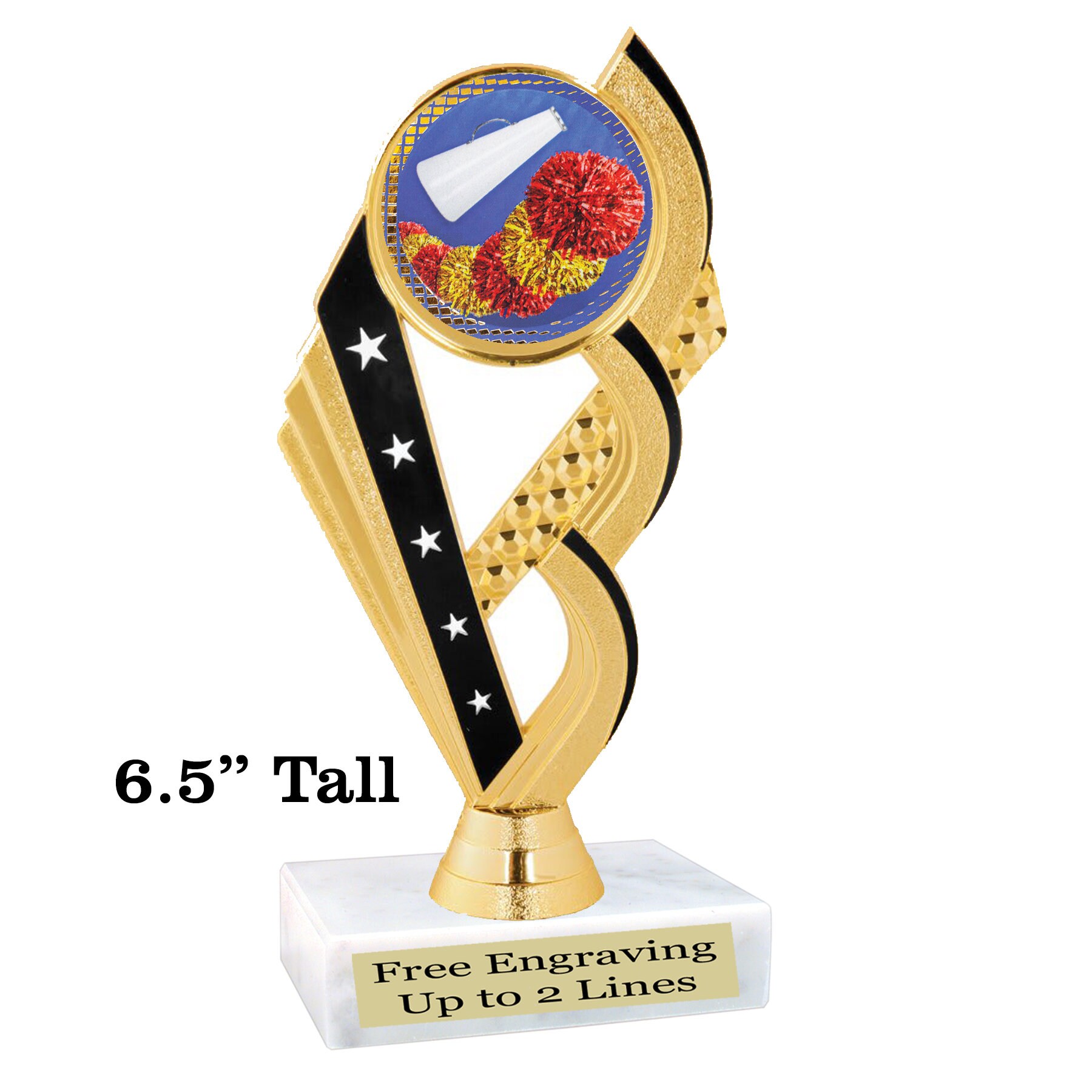 Cheer Trophy. Choice of Artwork. 6 1/2" Tall. Great Award for Cheer ...