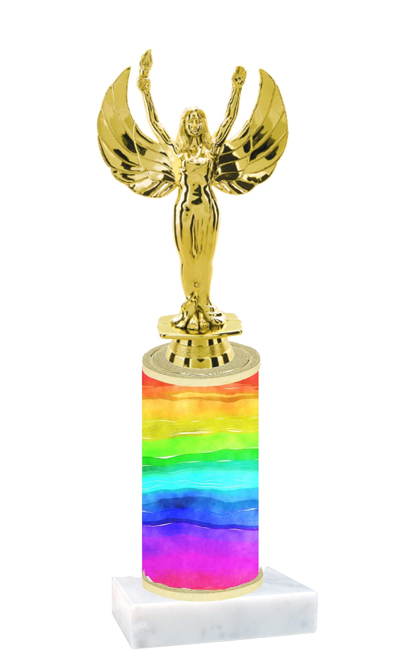 Rainbow Design Trophy With Choice of Figure. Numerous Trophy Heights ...
