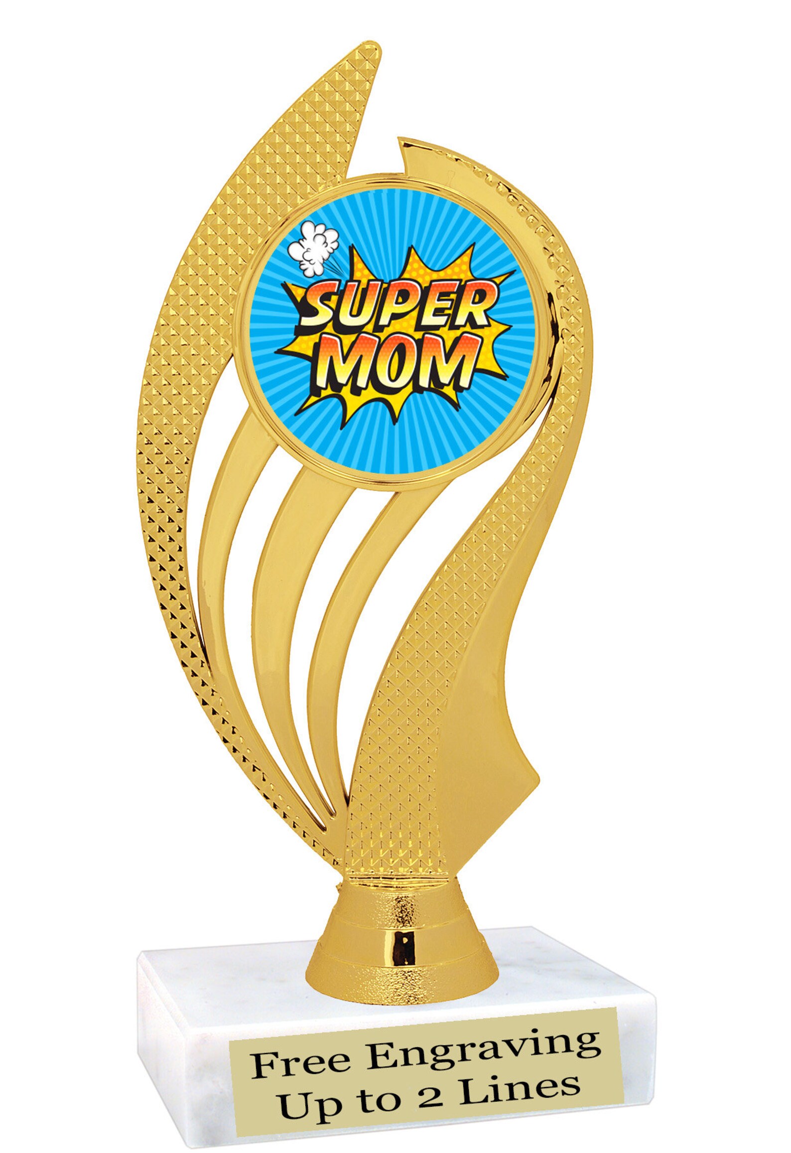 Super Mom - Best Mom Theme Trophy. 6" Tall Trophy With Choice of Art ...