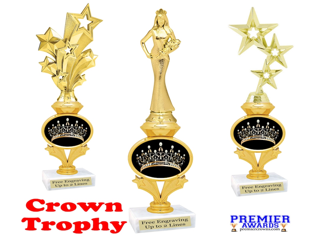 Crown Theme Trophy. 11" Tall. Great Award for Any Pageant, Event ...
