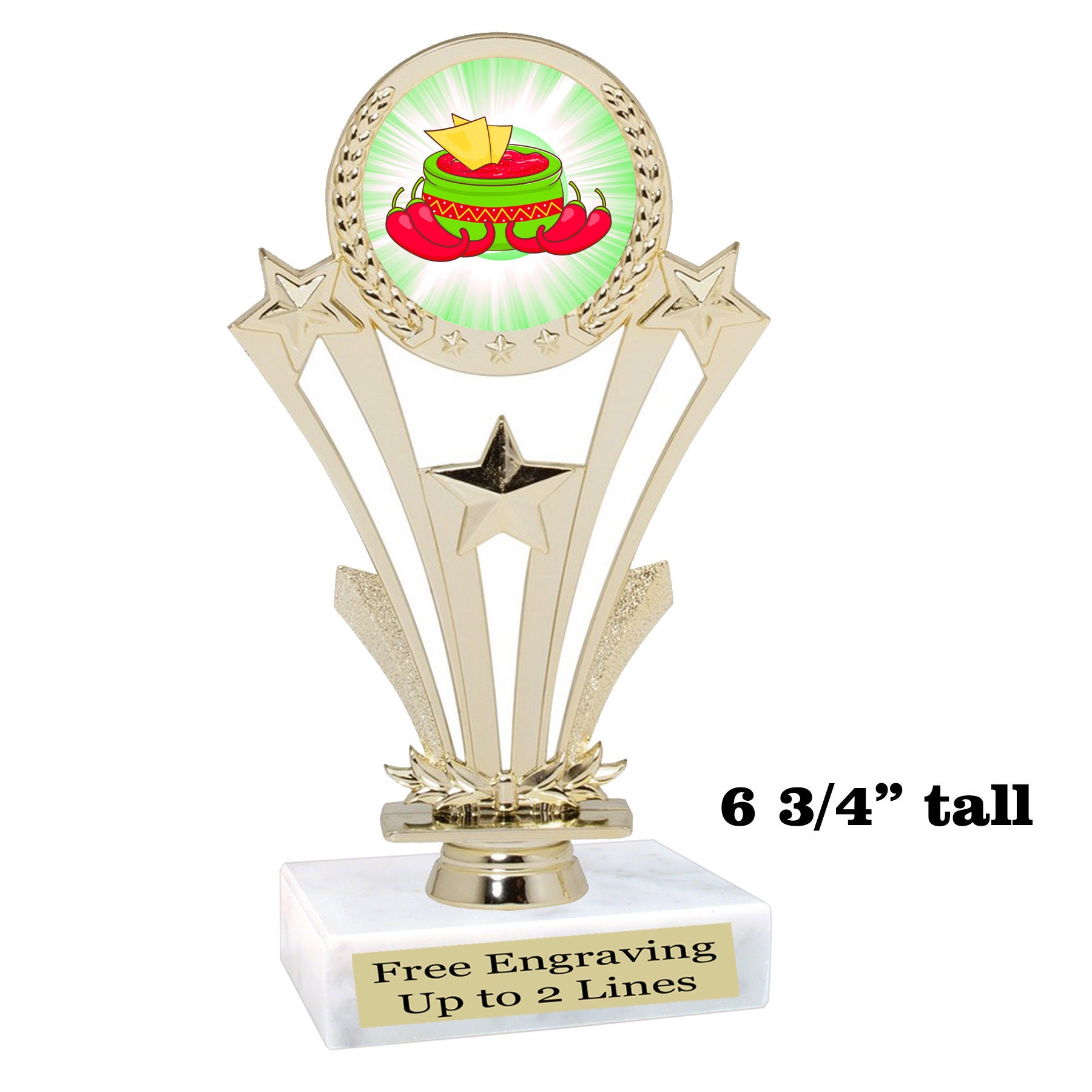 Chili - Salsa - BBQ Trophy. 6.5" Tall With Choice of Art Work. Great ...