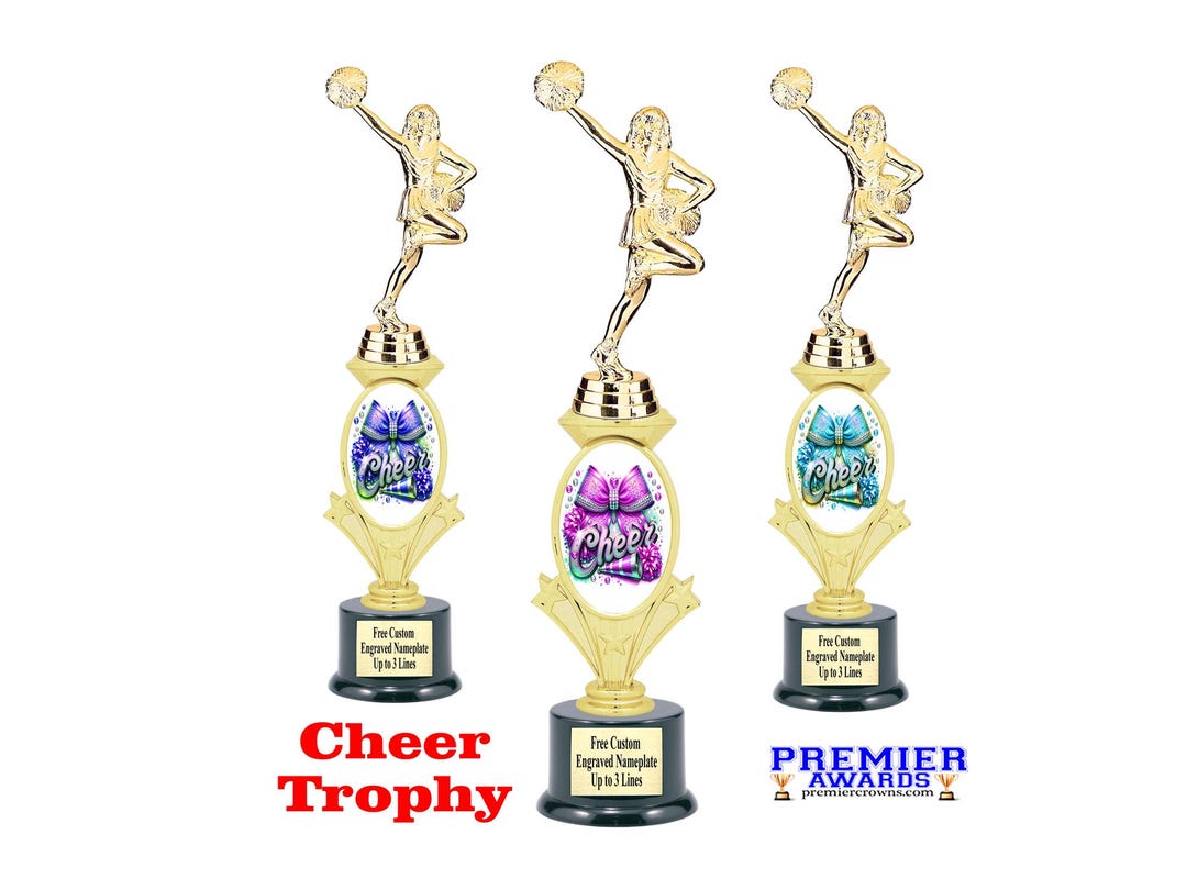 Cheer Trophy With Choice of Artwork. Great Trophy for Your Cheer Squads ...