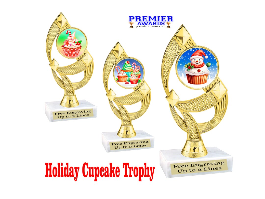 Christmas Cupcake Theme Trophy. Great Trophy for Your Holiday Cupcake ...
