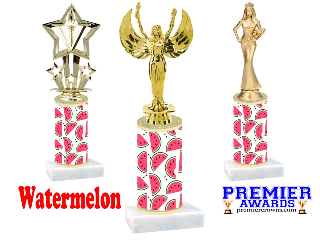 Watermelon Theme Trophy With Choice of Figure. Numerous Trophy Heights ...