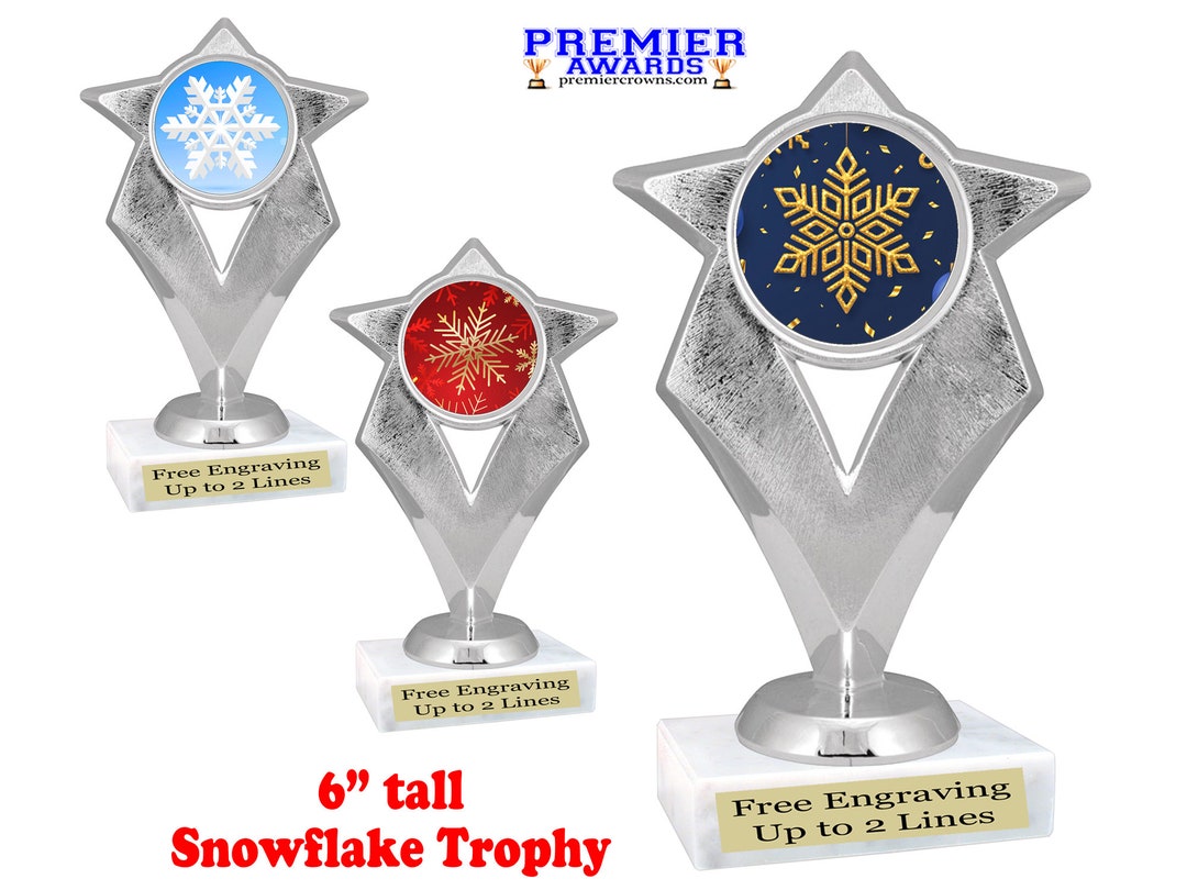 Snowflake Themed Trophy. 6 Tall. Great Trophy for Any Christmas ...