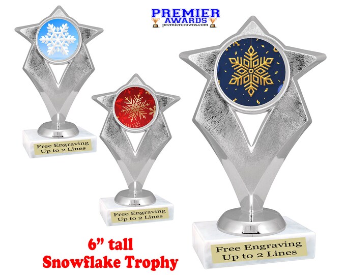 Snowflake Themed Trophy. 6 Tall. Great Trophy for Any Christmas ...