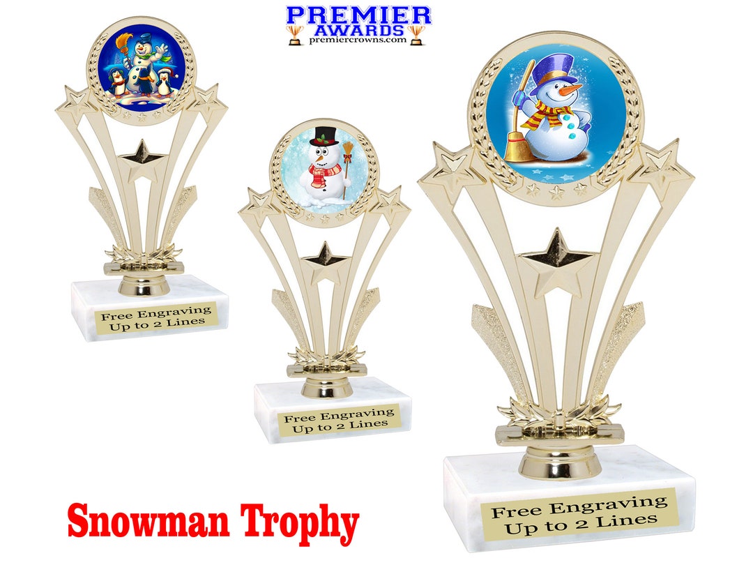 Snowman Theme Trophy. Choice of Artwork and Base. Great for Holiday ...