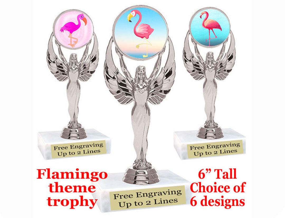 Flamingo Theme Trophy. 6" Tall Trophy With Choice of Flamingo Art Work ...