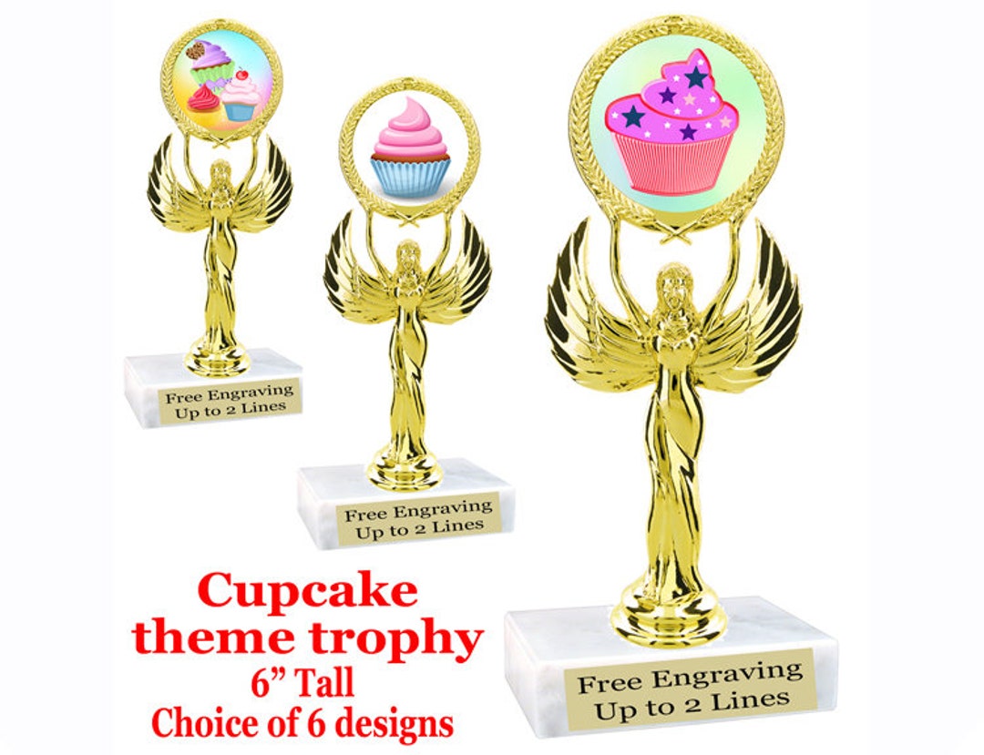 Cupcake Theme Trophy. Choice of 8 Designs and Includes Free Engraved ...