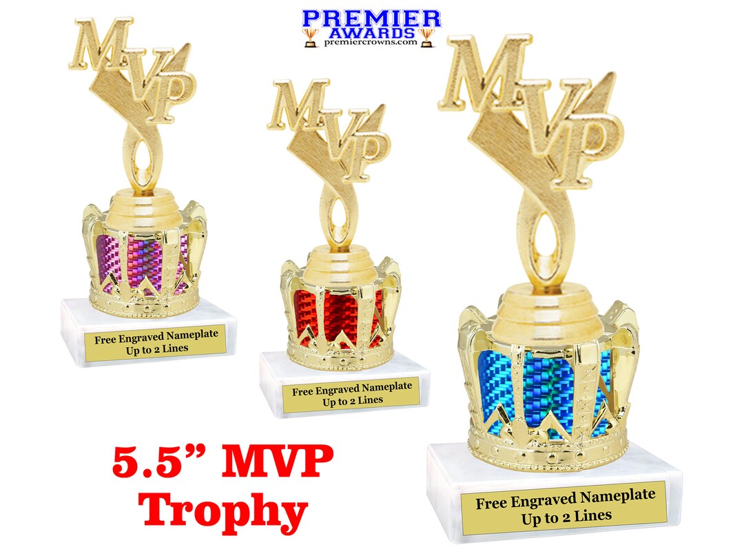 MVP Figure With Crown Riser. Choice of Crown Insert Color. 5.5" Tall ...