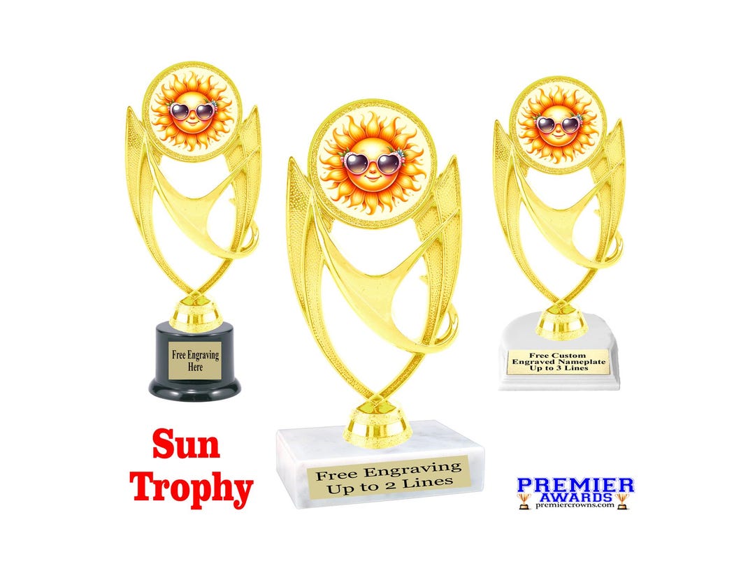 Cute Sun Trophy for Any Summer Event, Contest, Competition or as a Fun ...
