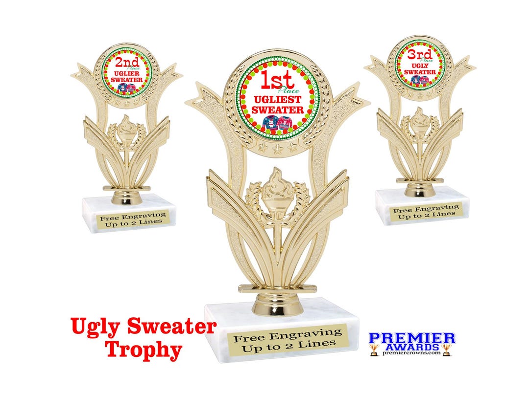 Ugly Sweater Themed Trophy. Great Trophy for Your Holiday Events and ...