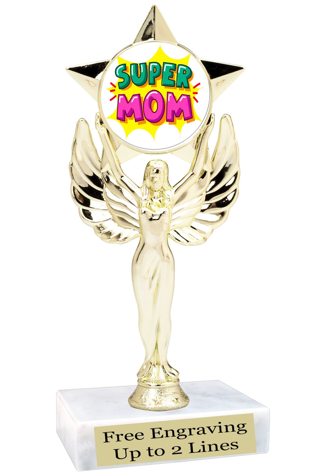Super Mom Best Mom theme trophy. 6 tall trophy with | Etsy