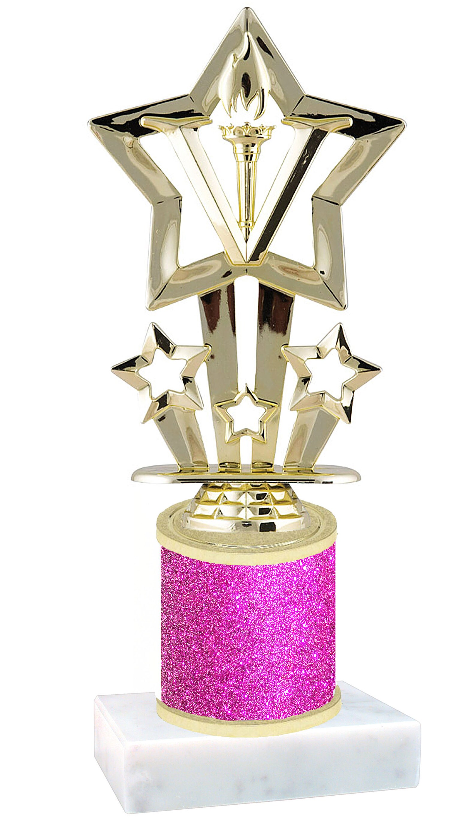 Star Trophy With Choice of Glitter Column Color. Numerous Trophy ...