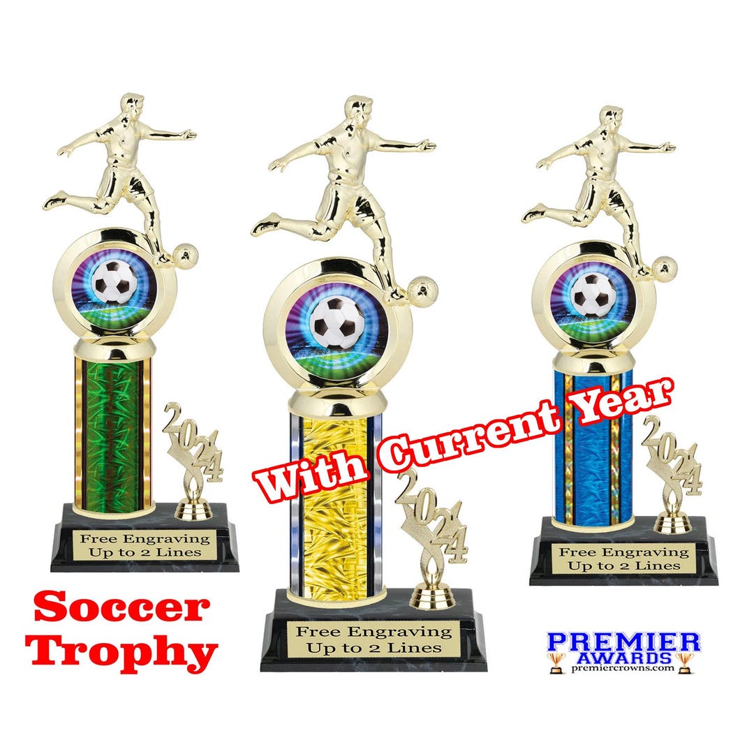 Male Soccer Trophy With Choice of Column Color. Numerous Trophy Heights ...