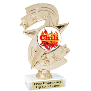 Chili Cook off Trophy. 6" Tall With Choice of Art Work. Great Trophy ...