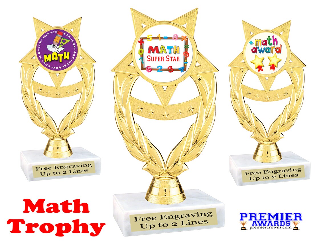 Math Theme Trophy. Great Award for Schools Contests | Etsy