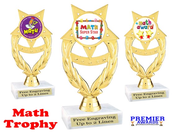 Math Theme Trophy. Great Award for Schools Contests | Etsy