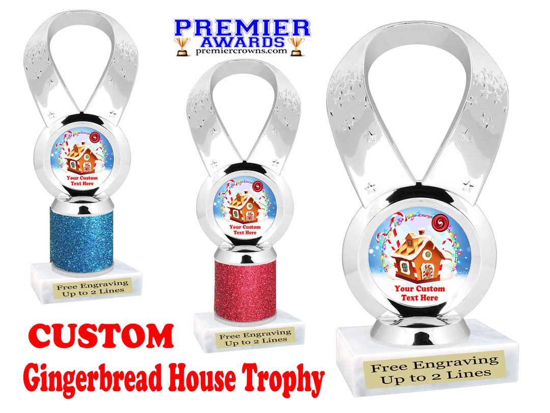 Custom Gingerbread House Trophy. Great Trophy for Your Holiday Events ...