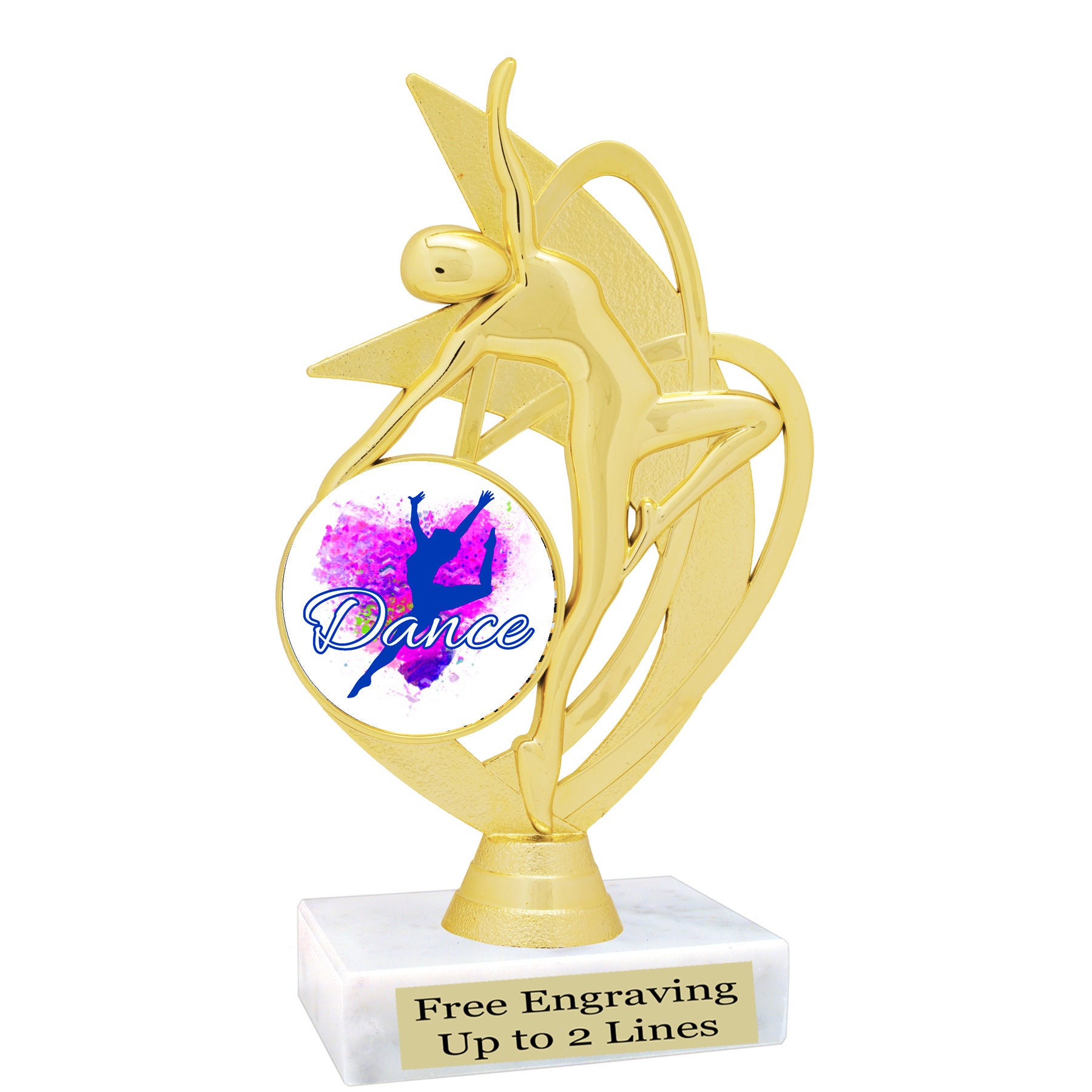 Dance Trophy With Choice of Art Work. 6" Tall. Great Award for the ...