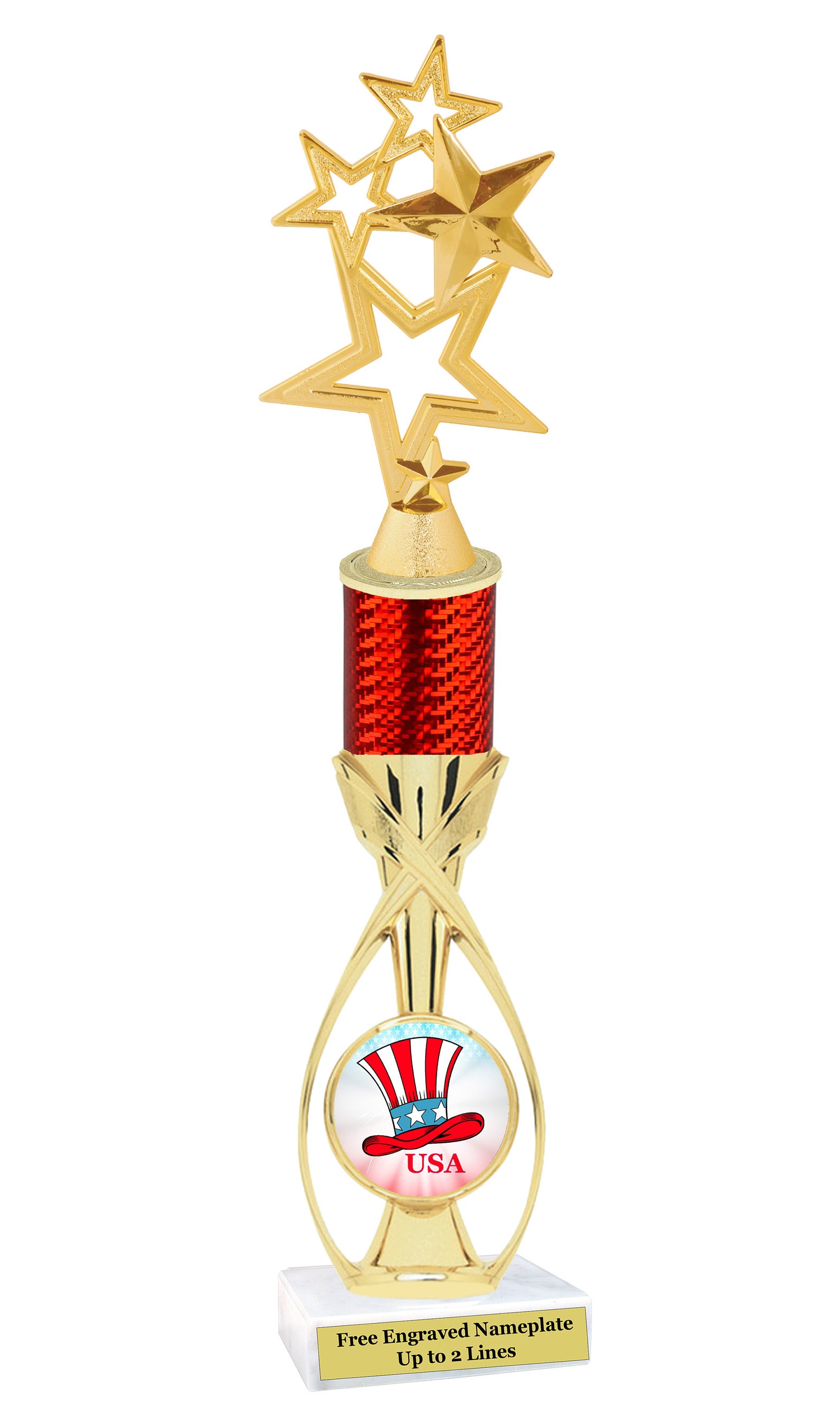 Patriotic - 4th of July Trophy. 14" Tall. Show off Your Patriotic ...