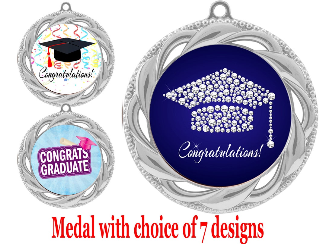 Graduation Theme Medal. Choice of 7 Designs. Includes Free Neck Ribbon ...