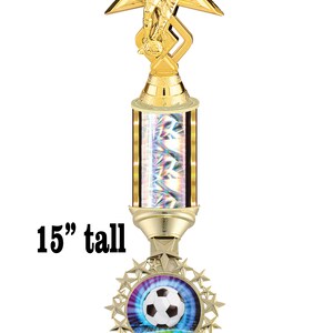 Female Soccer Trophy With Choice of Column Color. 15" Trophy for Your ...