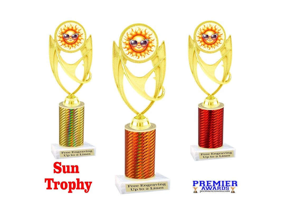Cute Sun Trophy for Any Themed Event, Contest, Competition or as a Fun ...