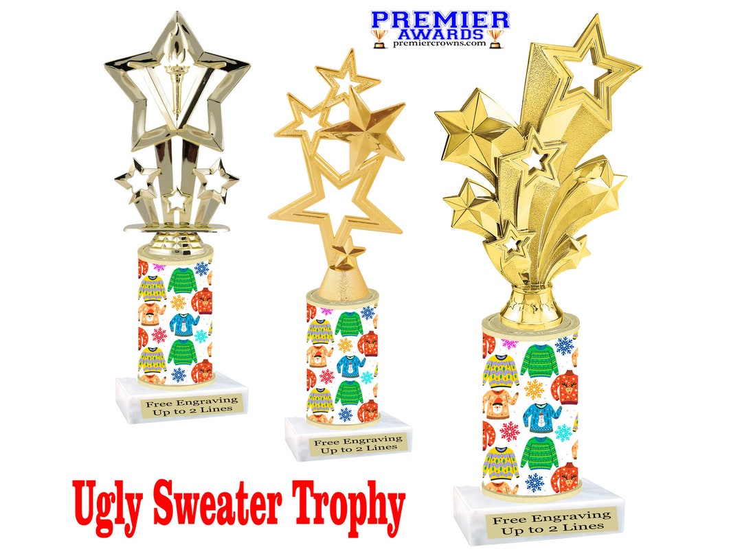 Ugly Sweater Theme Trophy With Choice of Figure. 10" Tall - Great ...