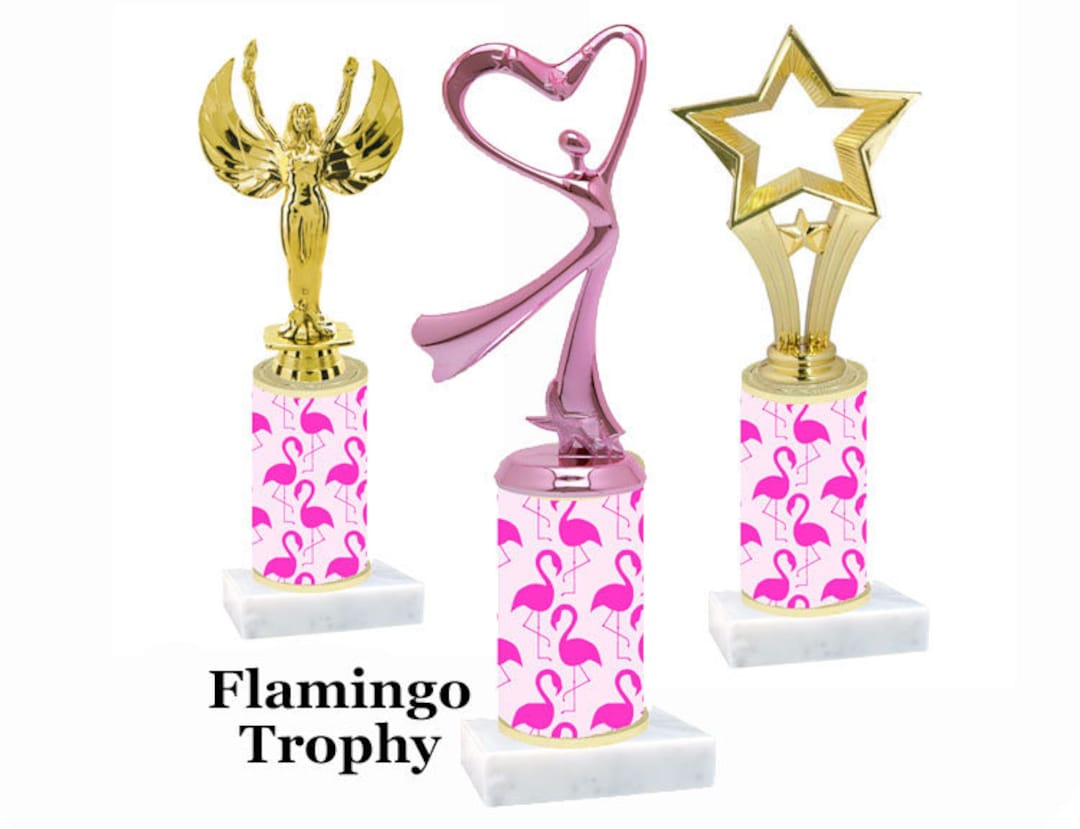 Flamingo Theme Trophy With Choice of Figure. Numerous Trophy Heights ...