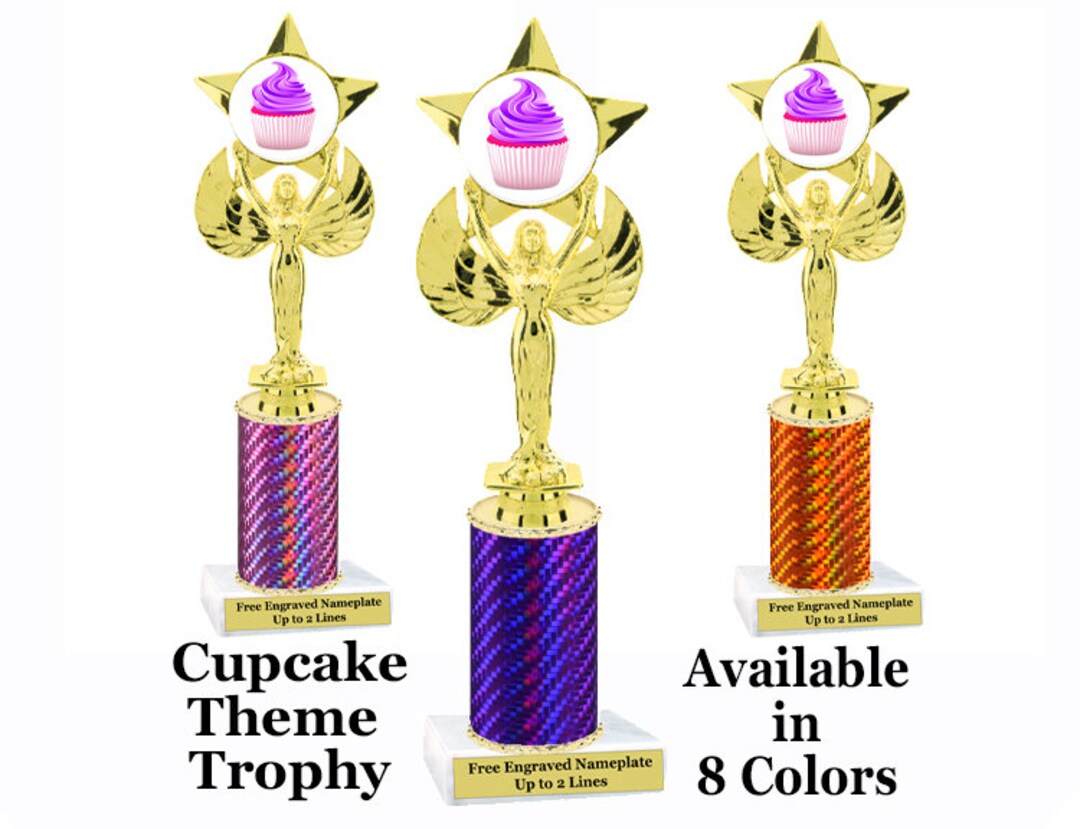 Cupcake Theme Trophy With Choice of Column Color. Numerous Trophy ...