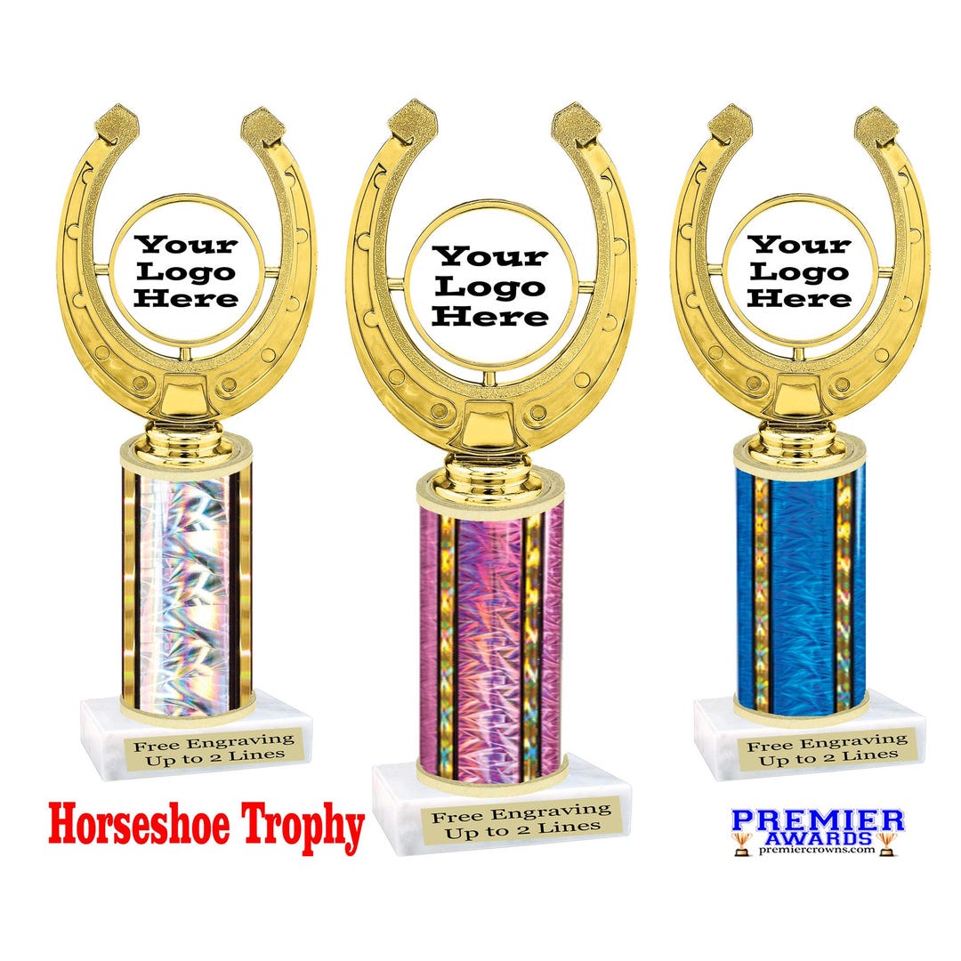 Horseshoe Trophy. Choice of Column Color. Great for Any Event, Family ...