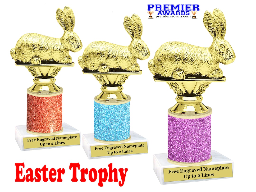 Easter Trophy. Easter Rabbit on Glitter Column. Great for Your Pageants ...